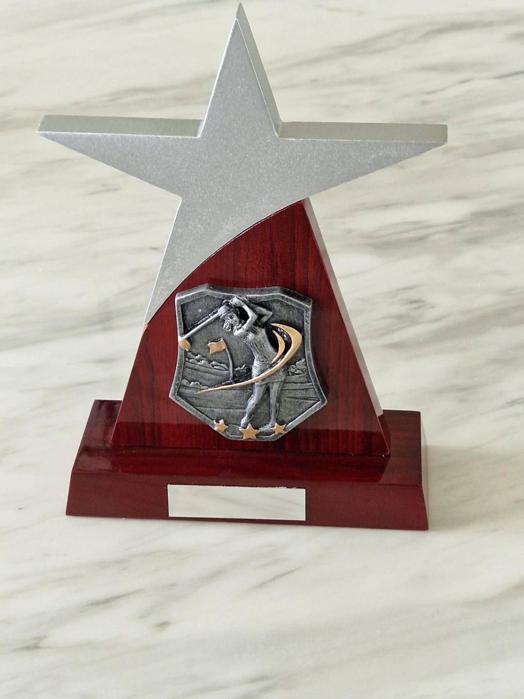 Personalised Handcrafted Lady Golfer Star Trophy. Available in 2 Sizes ...