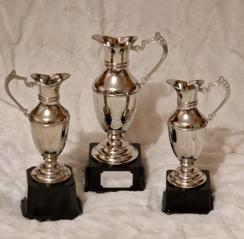 Premium 32cm Nickel Plated Claret Jug Golf Cup Trophy. Choice of 3 ...
