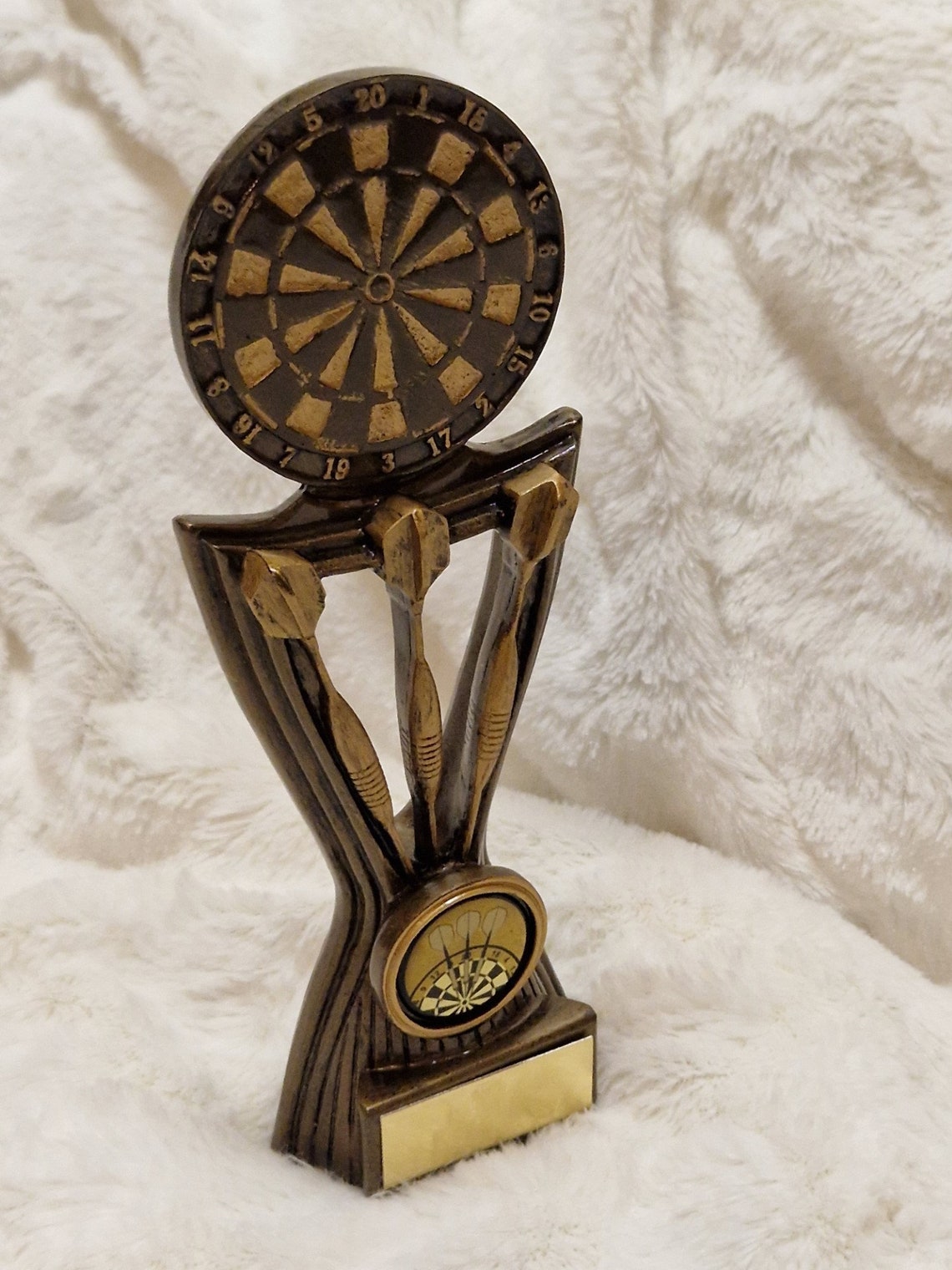 Personalised 17.5 Cm Dartboard Trophy. Ideal Prize, Desk Top Item, Gift ...