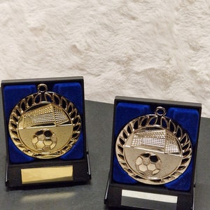 Choice of Gold or Silver 70 Mm Soccer Football Medal in Personalised ...