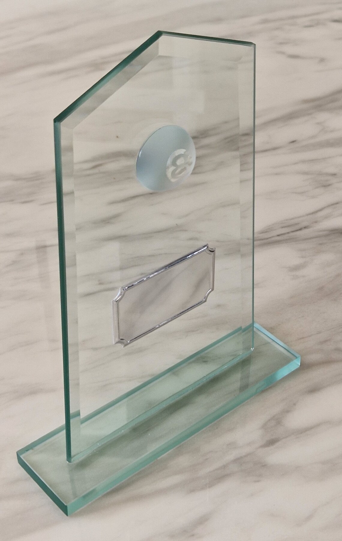 Personalised 21 Cm Optical Jade Glass 8-ball Pool Trophy. - Etsy