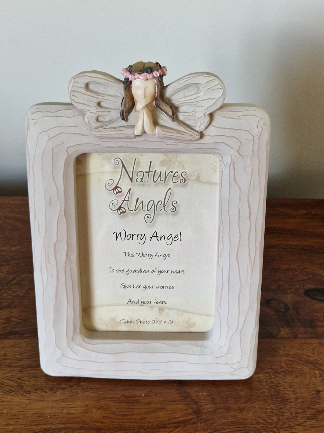 Handcrafted Worry Angel Photo Frame. Cast Resin With a Grained Ash Look ...