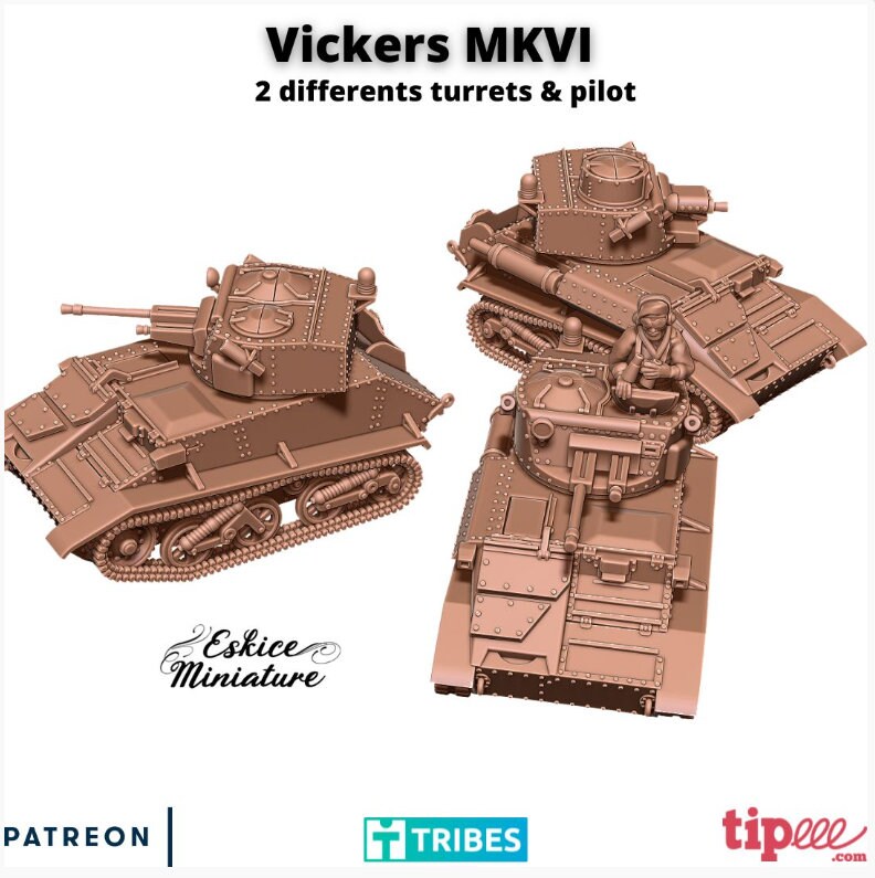 WW2 British Vickers MKVI Tank Set - Etsy