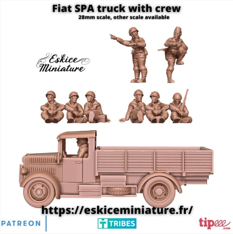 WW2 Italian Fiat SPA Truck W/ Crew Set - Etsy