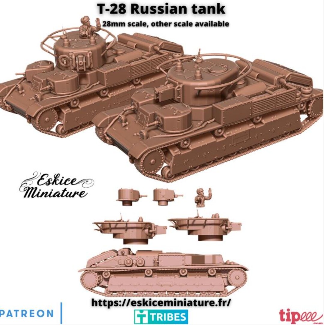 WW2 Russian T-28 Tank Set - Etsy
