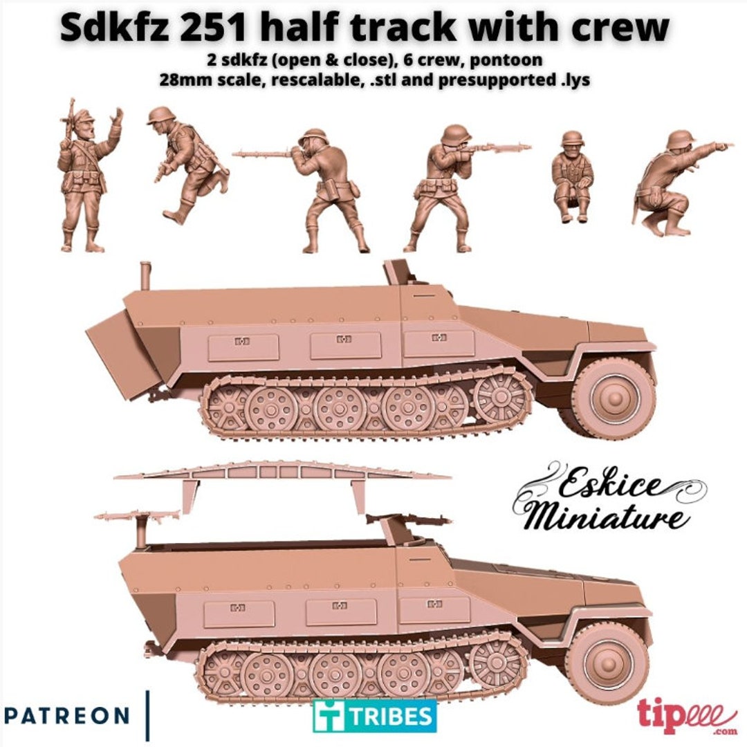 WW2 German Sdkfz 251 Half-track W/ Crew Set - Etsy