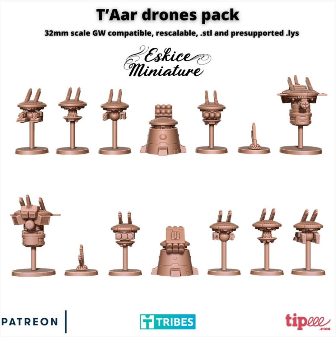 32mm T'aar Drones Set - Etsy