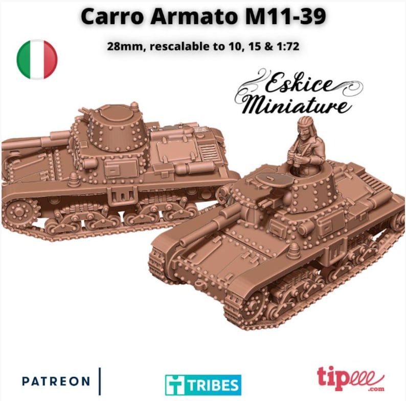 WW2 Italian Carro Armato M11-39 Set - Etsy