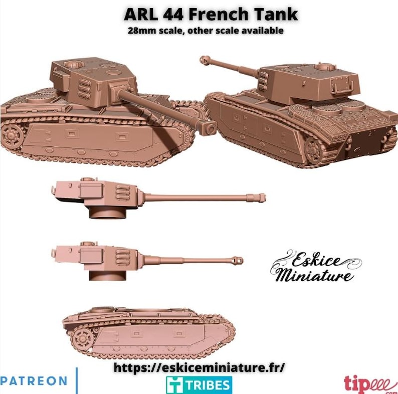 WW2 French ARL44 Tank Set - Etsy