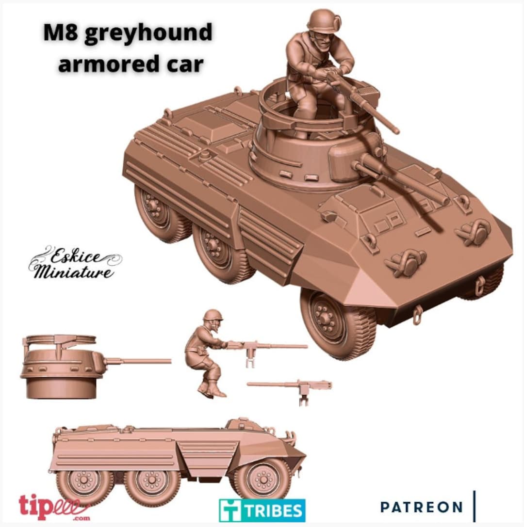 WW2 US M8 Greyhound Armoured Car - Etsy