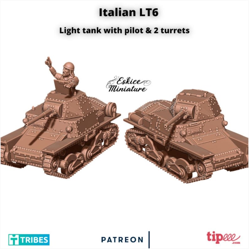 WW2 Italian LT6 Tank Set - Etsy