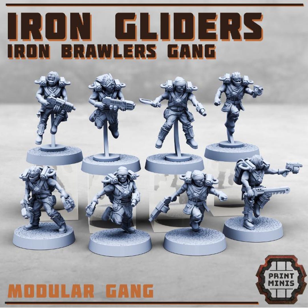 28mm Iron Gliders - Iron Brawlers Gang Set (heroic Scale) - Etsy