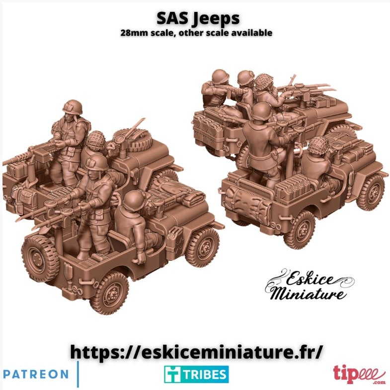 WW2 French SAS Jeeps Set - Etsy