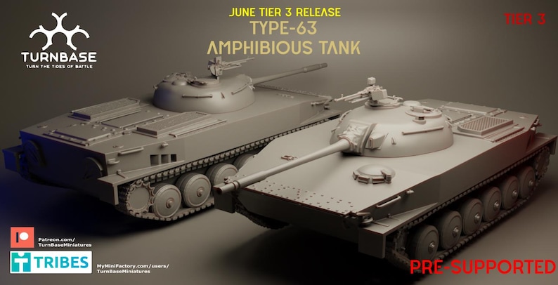 20mm Modern Type 63 Amphibious Tank - Etsy