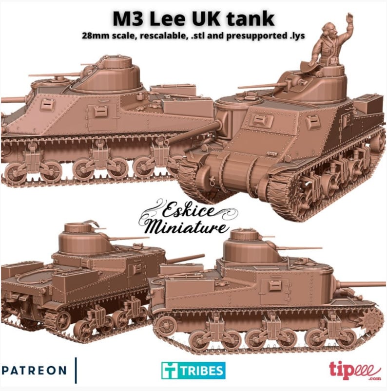 WW2 British M3 Lee Tank - Etsy