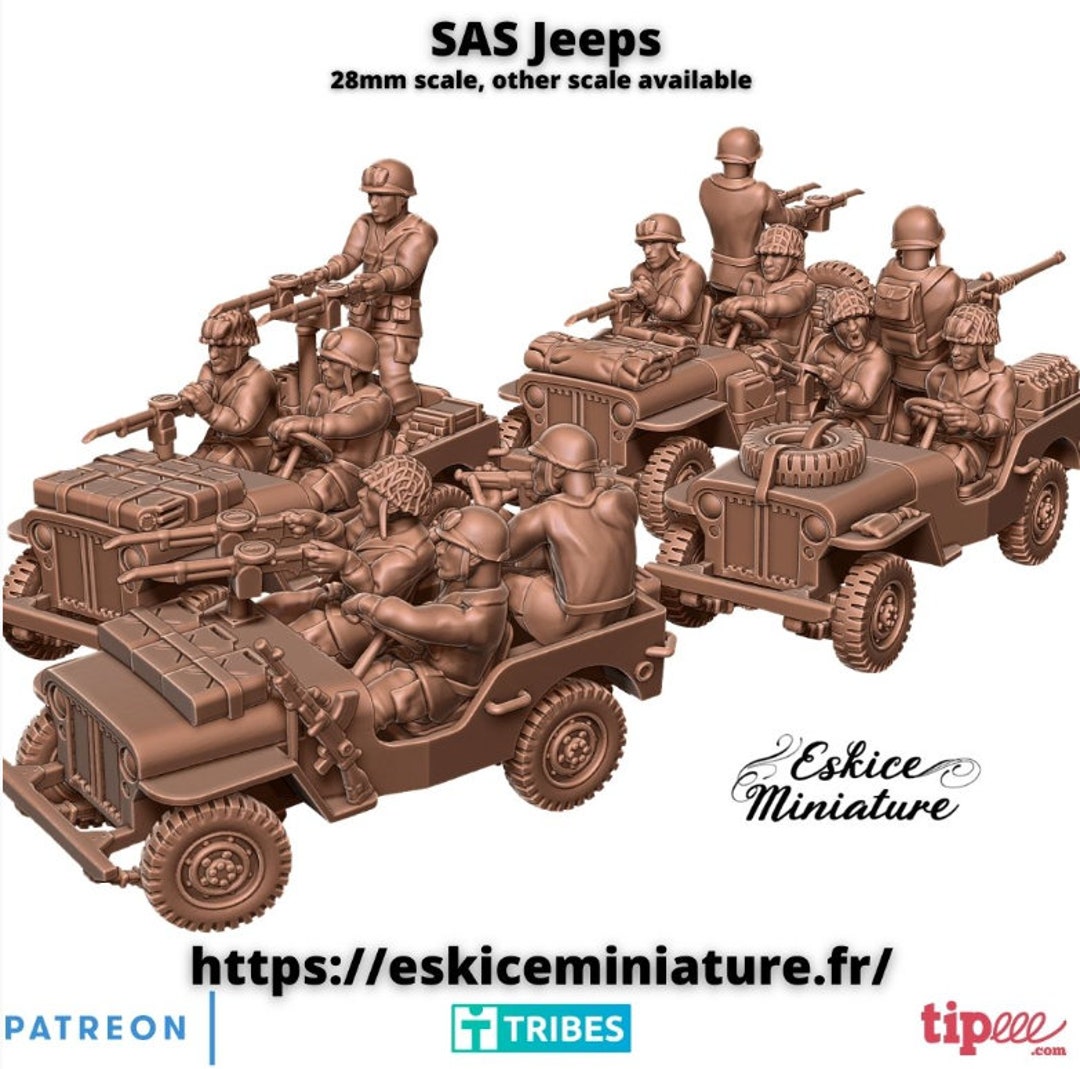 WW2 French SAS Jeeps Set - Etsy