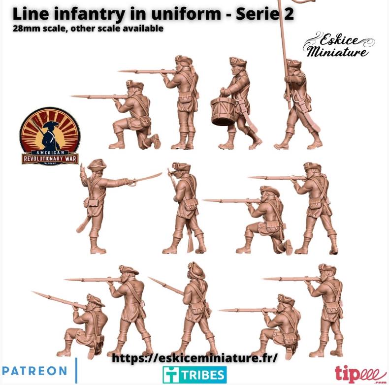 American Revolution Line Infantry in Uniform - Series 2 - Etsy