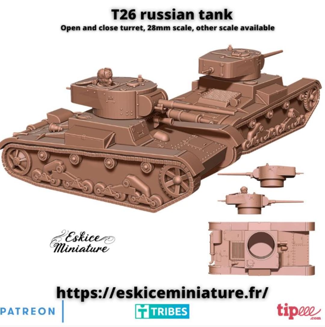 20mm WW2 Russian T26 Tank Set - Etsy