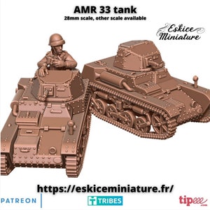 WW2 French AMR 33 Tank Set - Etsy