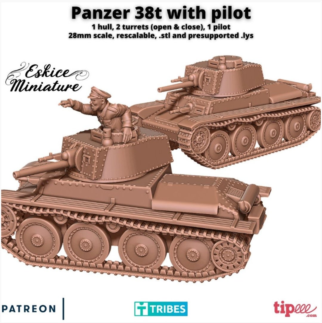 WW2 German Panzer 38t Tank Set - Etsy