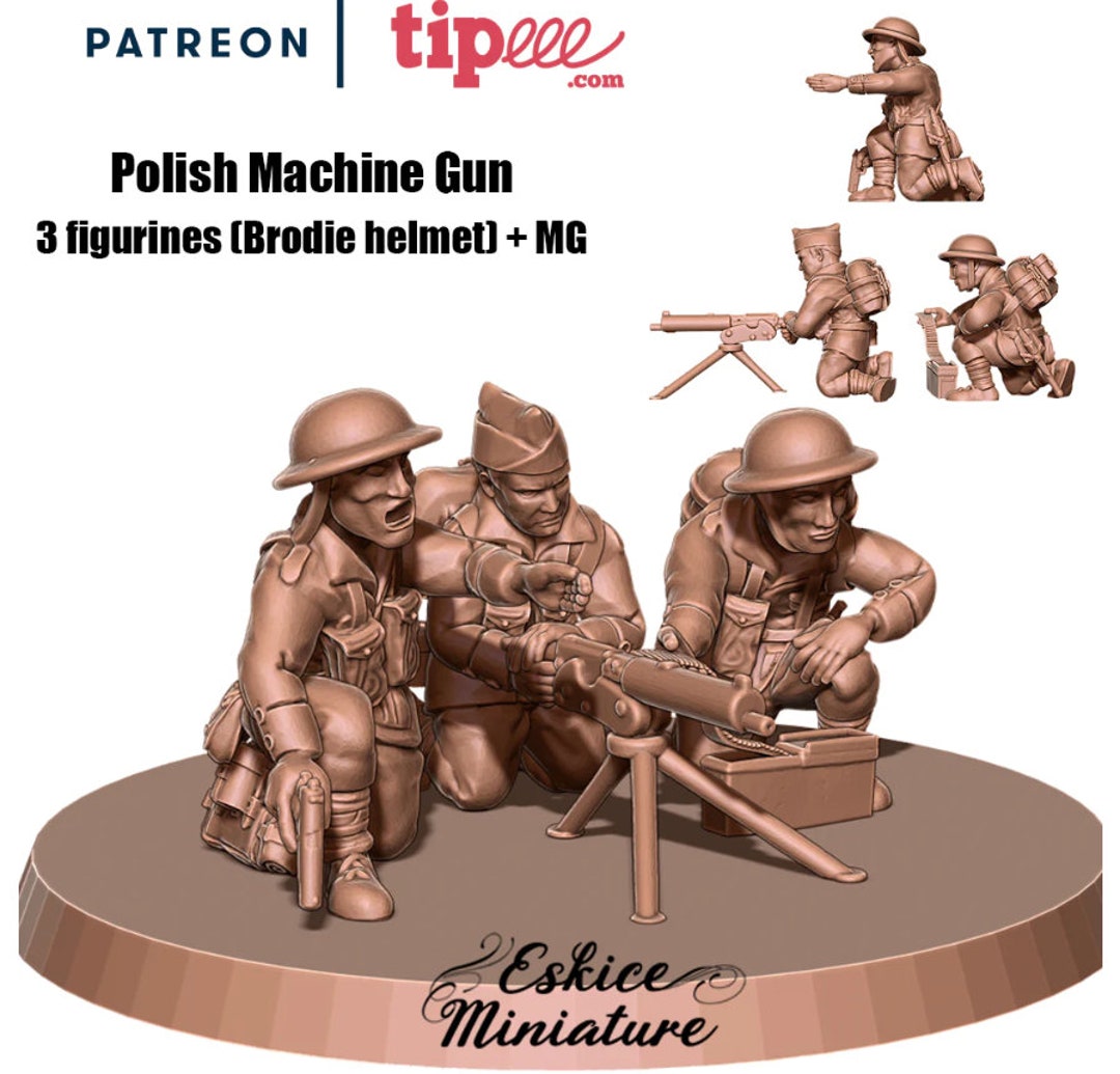 WW2 Polish Machine Gun Team W/ Brodie Helmets Set - Etsy