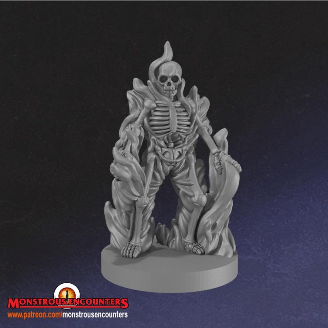 28/32mm Flaming Skeleton (monstrous Encounters) - Etsy