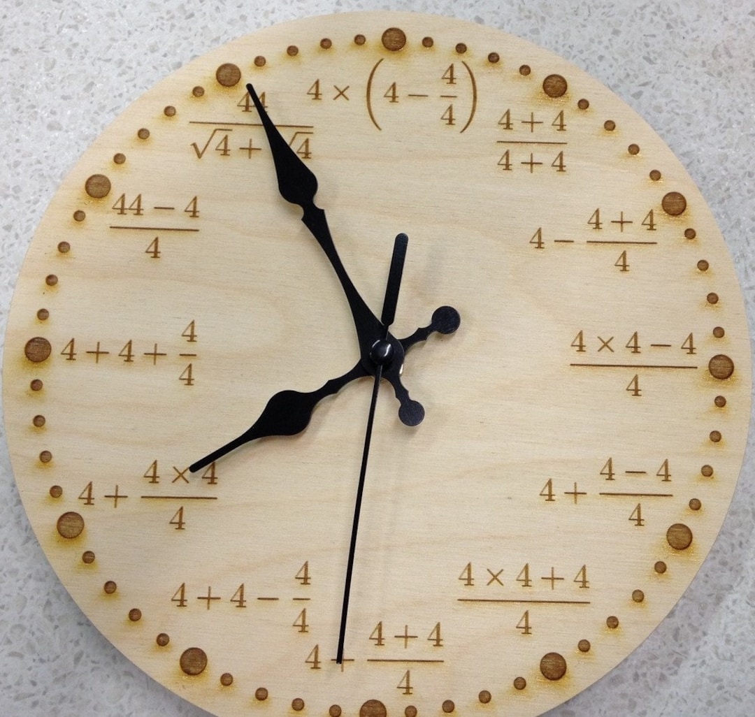 Clock Files Math Wood Laser Cutting DXF and Lightburn SVG Zip Files ...