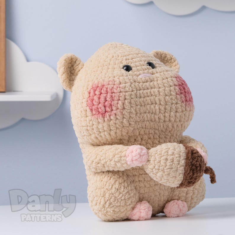 Hamster Pillow Crochet Pattern PDF: Plush Animal Pillow | Nursery Decor ...