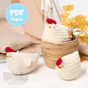 Crochet Pattern - Chicken Collection: Bundle of 3 Sizes Chickens ...