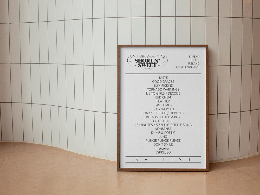 Sabrina Carpenter / Short N Sweet Tour / Setlist / 2025 / Home Decor ...