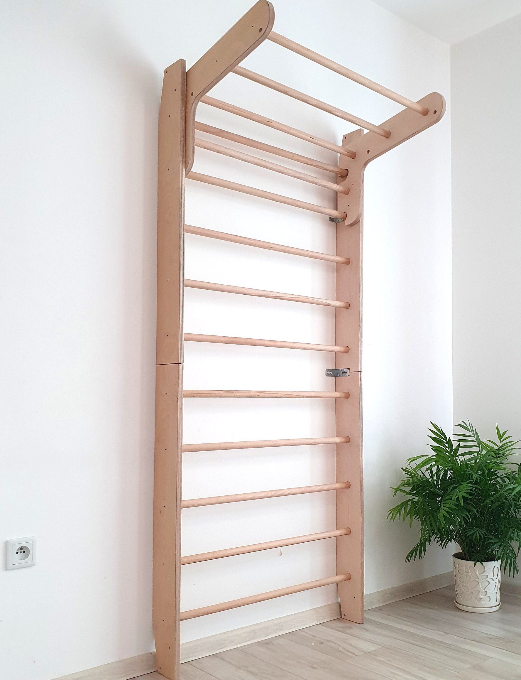 Wooden Stall Bars Adjustable Pull up Bar, Wall Bars Stall Bars Mounted ...