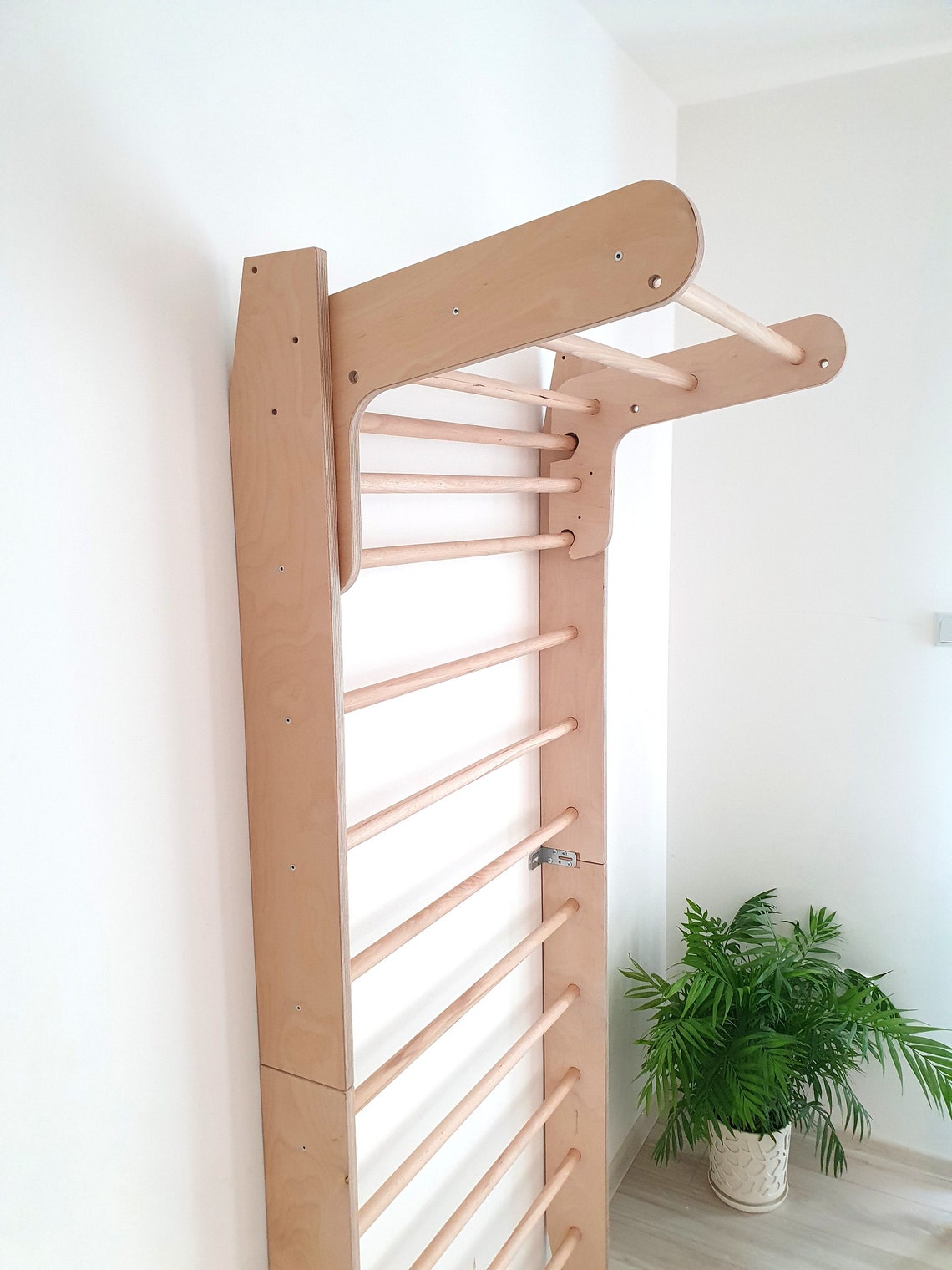 Wooden Stall Bars Adjustable Pull up Bar, Wall Bars Stall Bars Mounted ...