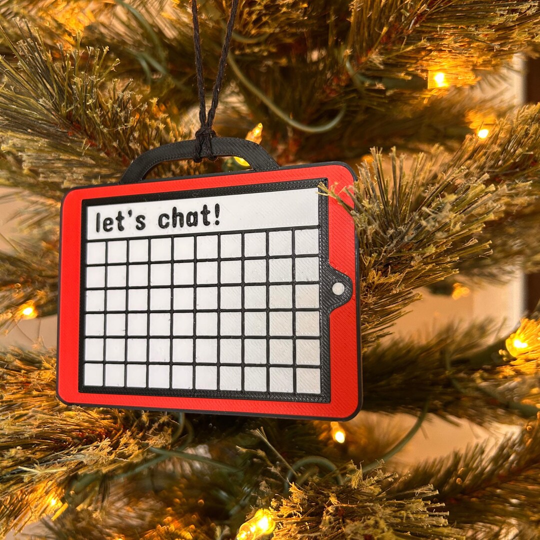 3D Printed AAC Ornament Communication Symbol Holiday Decor Unique Gift ...