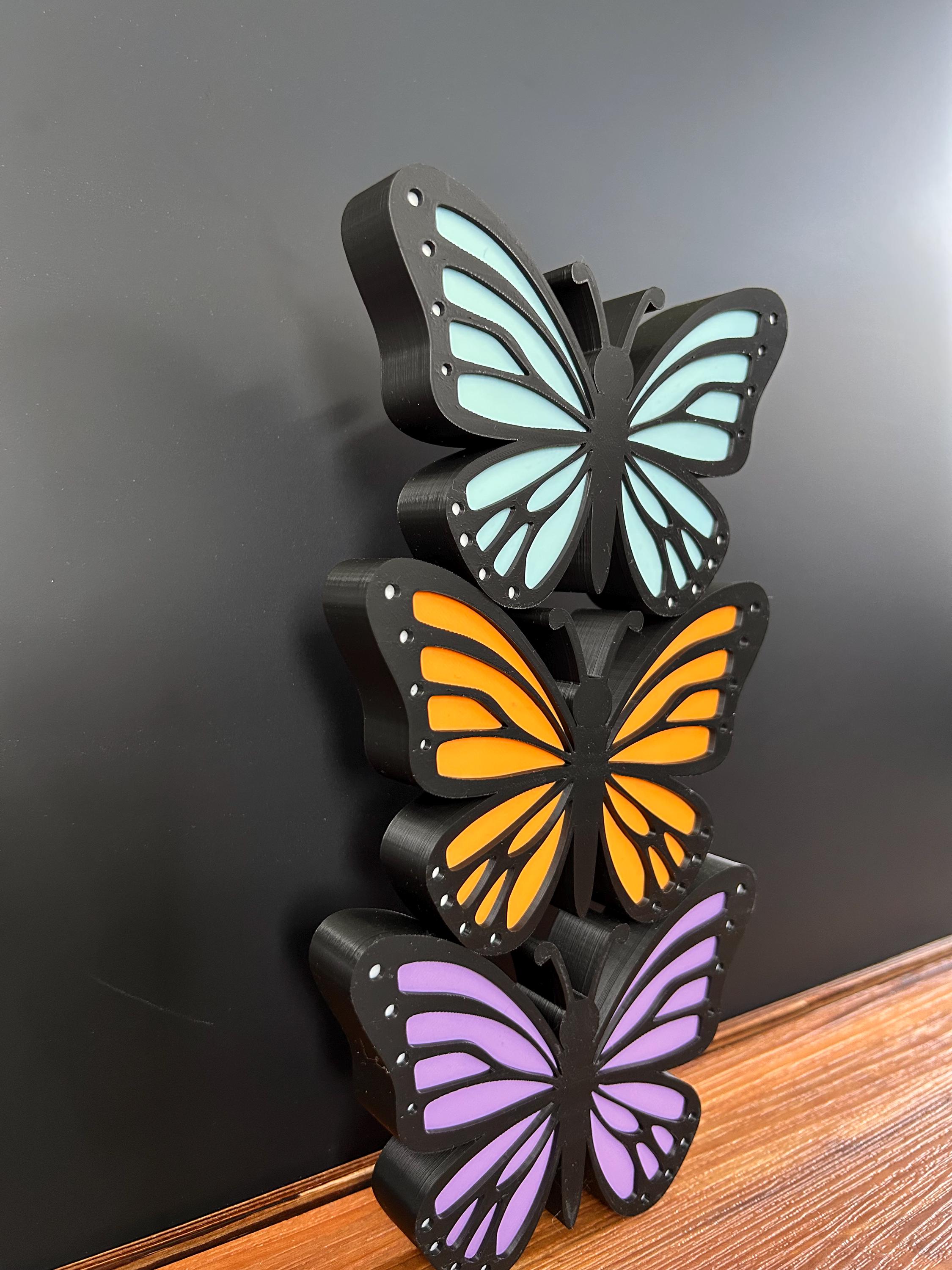 3D Printed Butterflies | Tiered Tray & Shelf Decor | Freestanding ...