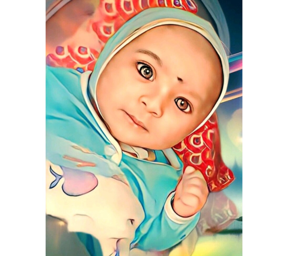 Baby Face Digital Poster Print - Etsy