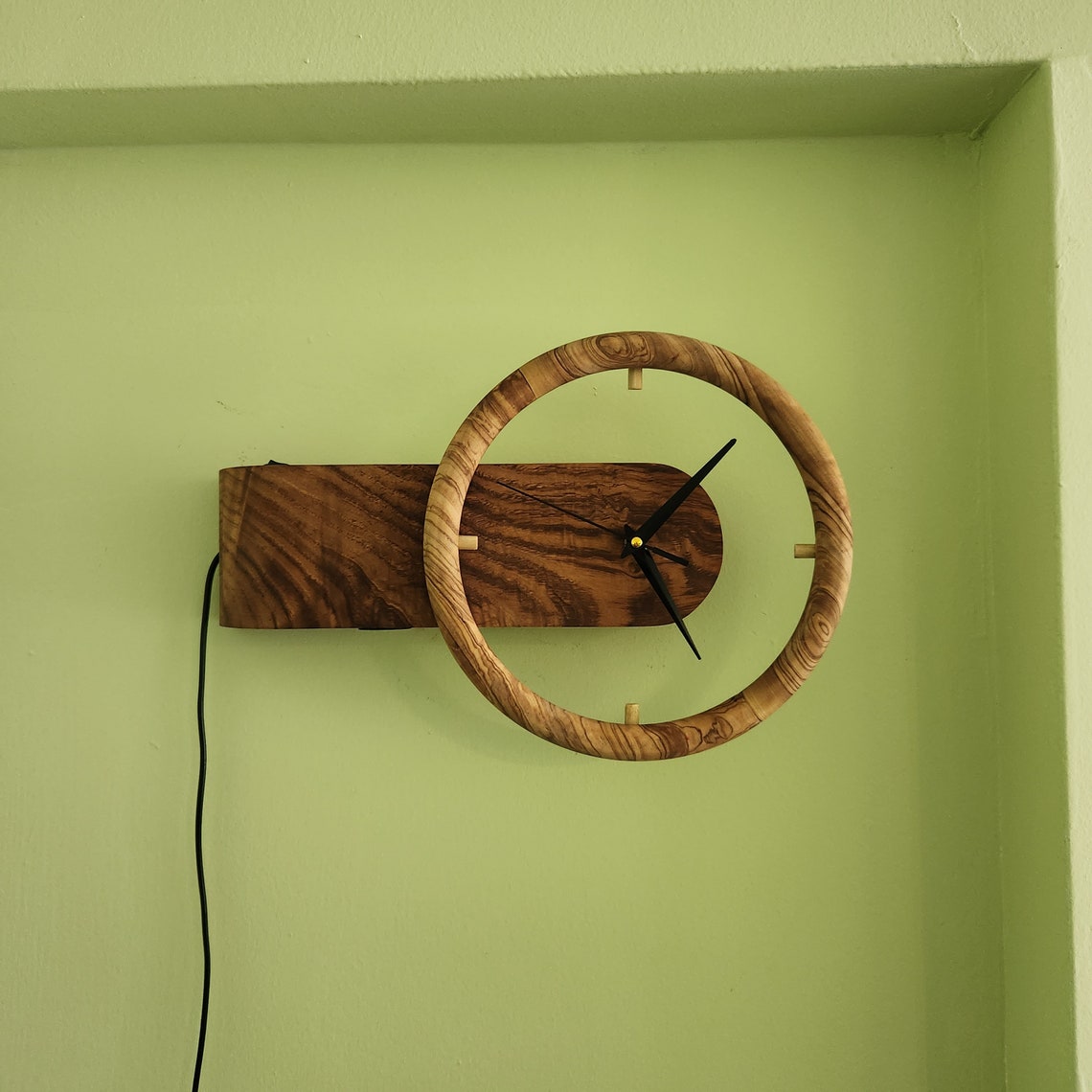 Led Lighted Wooden Wall Clock,wooden Wall Clock, Clock for Wall ...