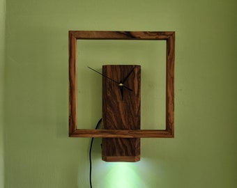 Led Lighted Wooden Wall Clock,wooden Wall Clock, Clock for Wall ...
