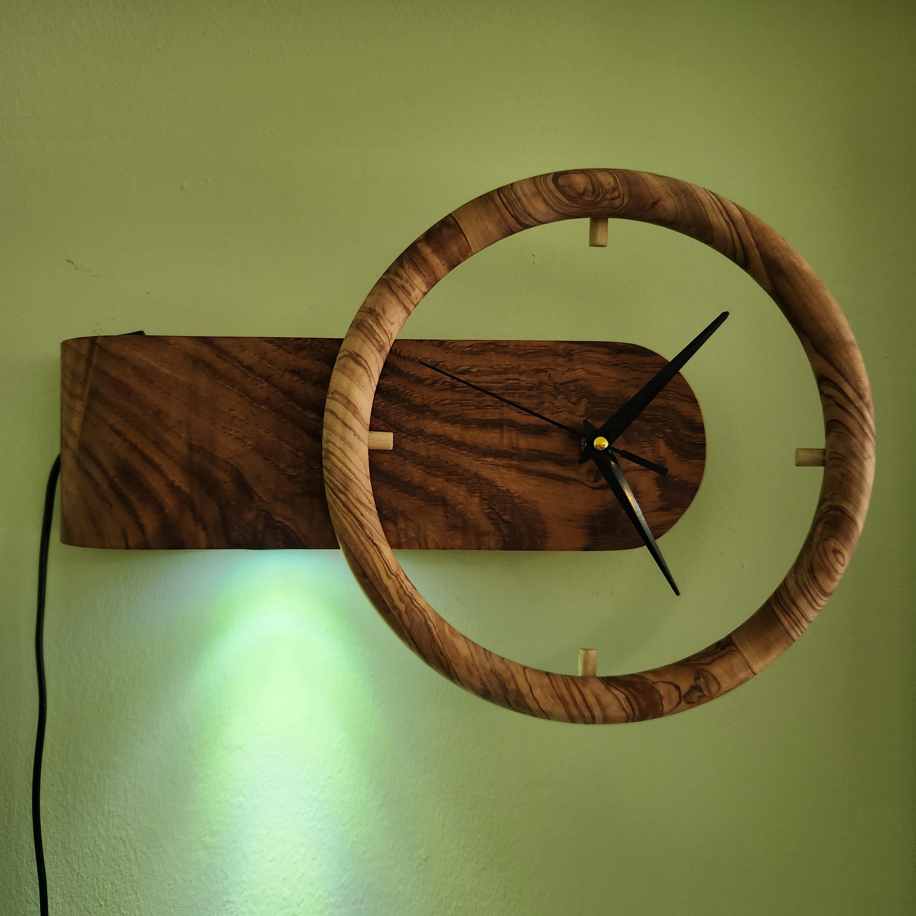 Led Lighted Wooden Wall Clock,wooden Wall Clock, Clock for Wall ...