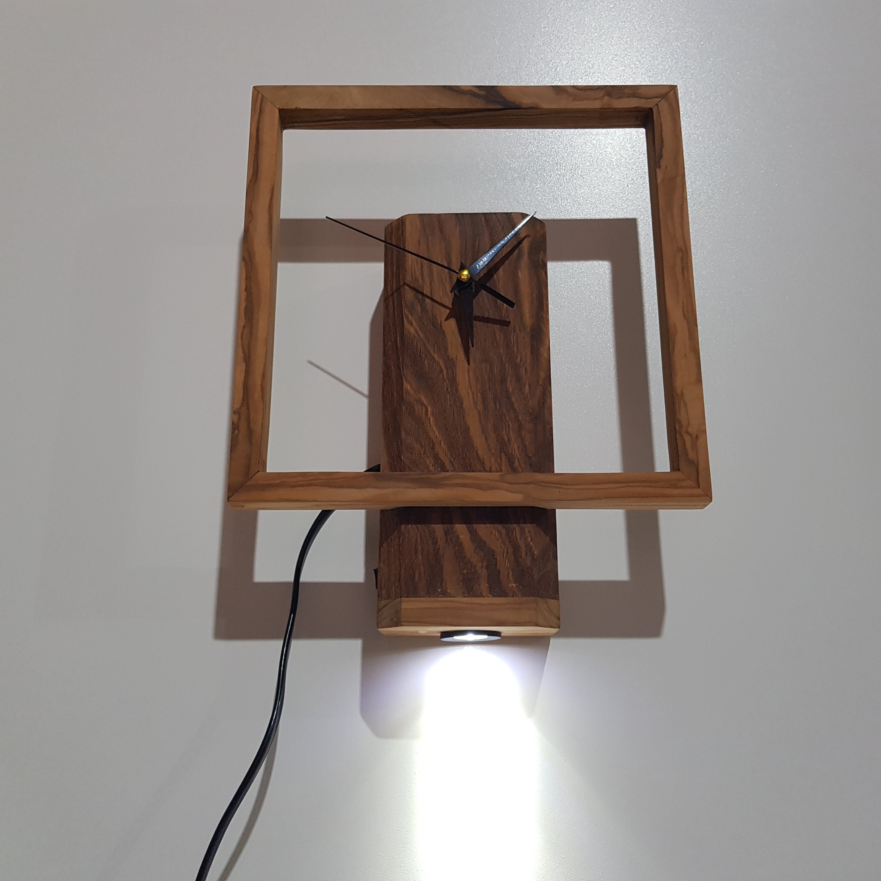Led Lighted Wooden Wall Clock,wooden Wall Clock, Clock for Wall ...