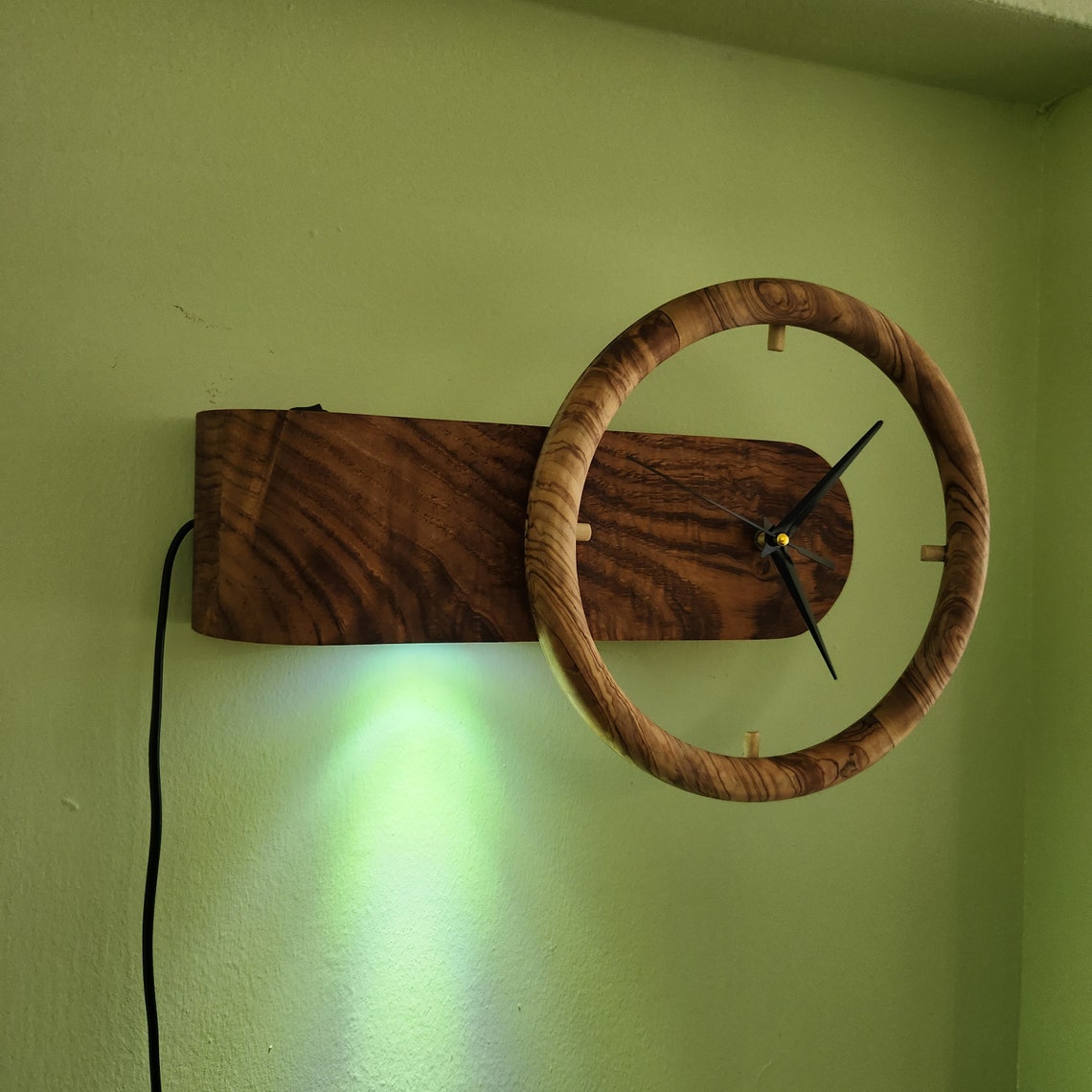Led Lighted Wooden Wall Clock,wooden Wall Clock, Clock for Wall ...