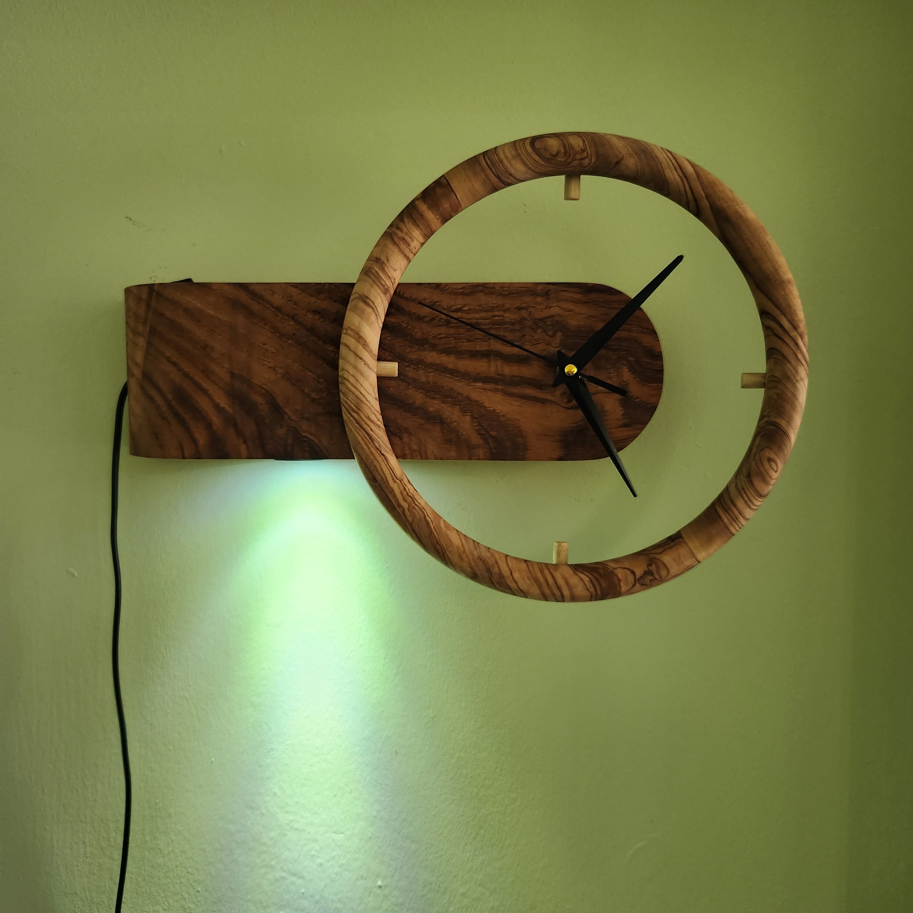 Led Lighted Wooden Wall Clock,wooden Wall Clock, Clock for Wall ...