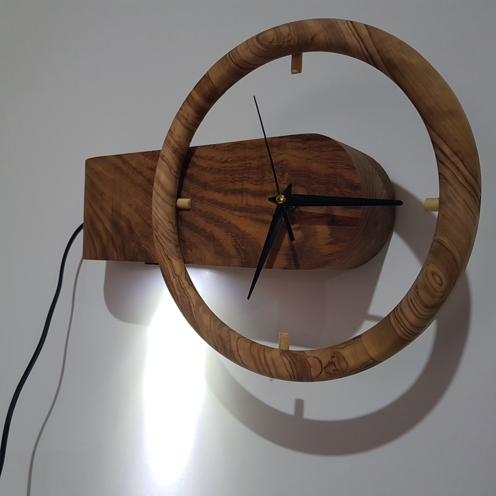 Led Lighted Wooden Wall Clock,wooden Wall Clock, Clock for Wall ...