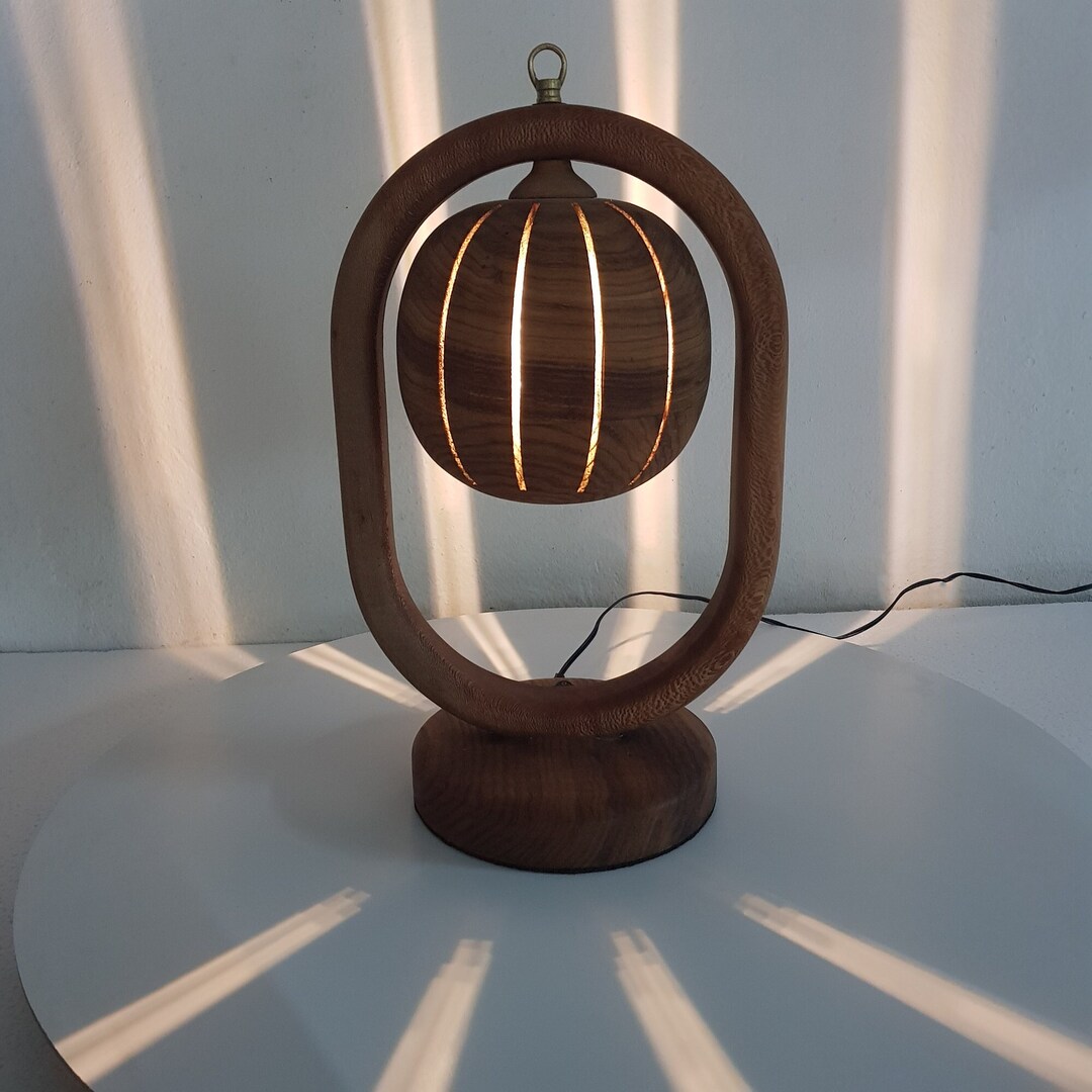 Chestnut Wooden Desk Lamp, Chestnut Wood Desk Light, Night Light ...