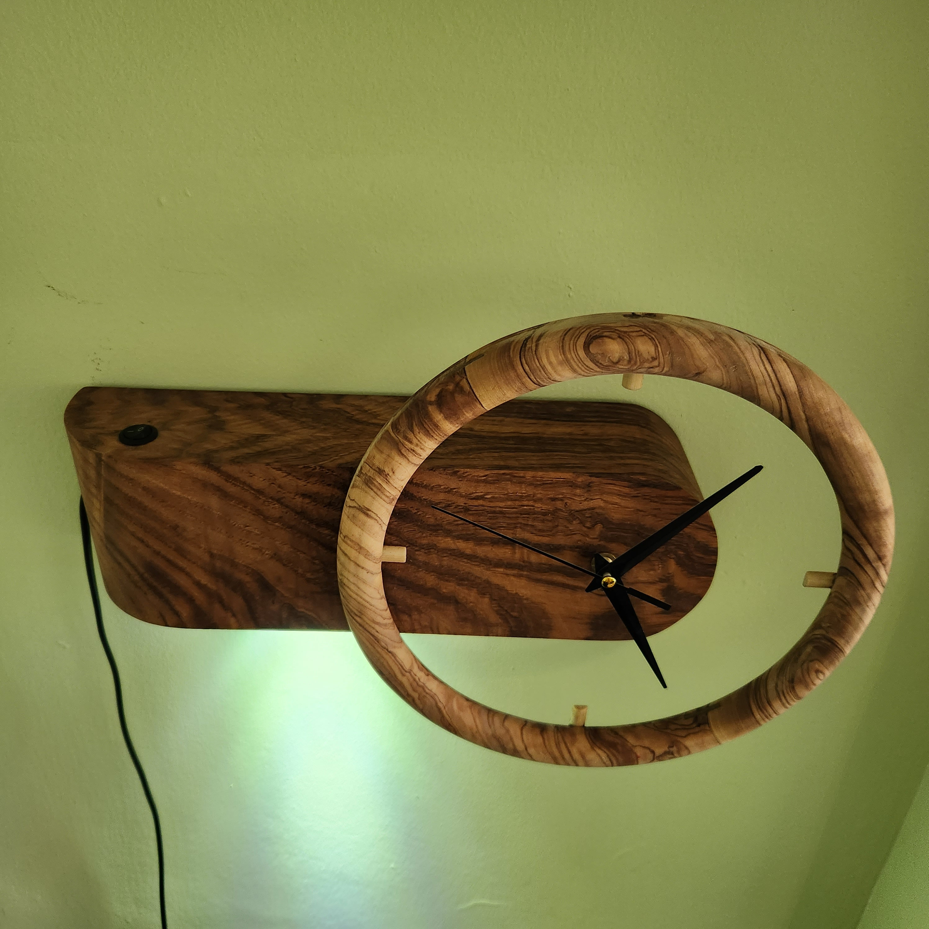Led Lighted Wooden Wall Clock,wooden Wall Clock, Clock for Wall ...
