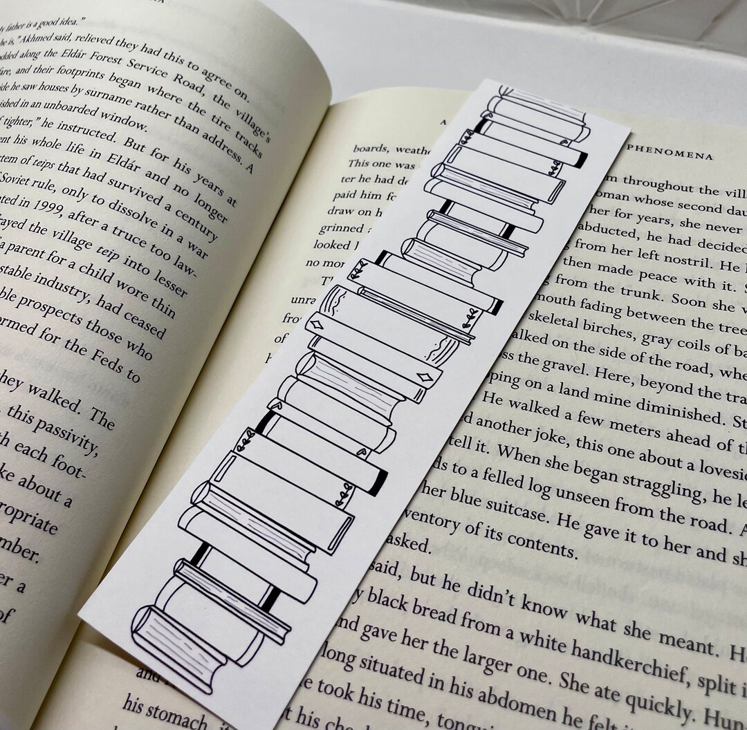 Fill in Color Bookshelf Bookmark - Etsy
