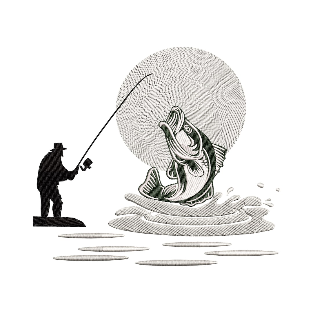 Fishing Machine Embroidery Design - Etsy