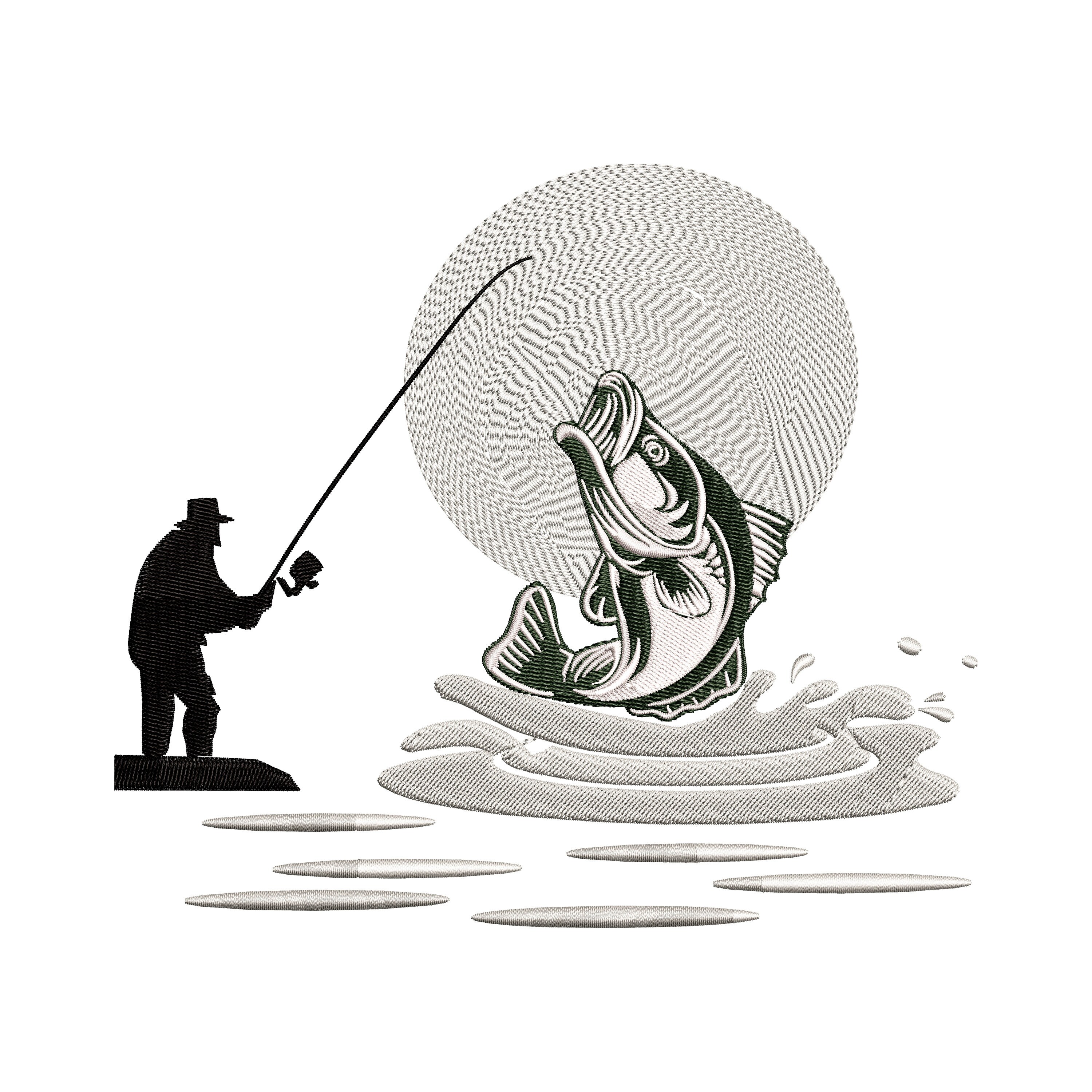 Fishing Machine Embroidery Design - Etsy