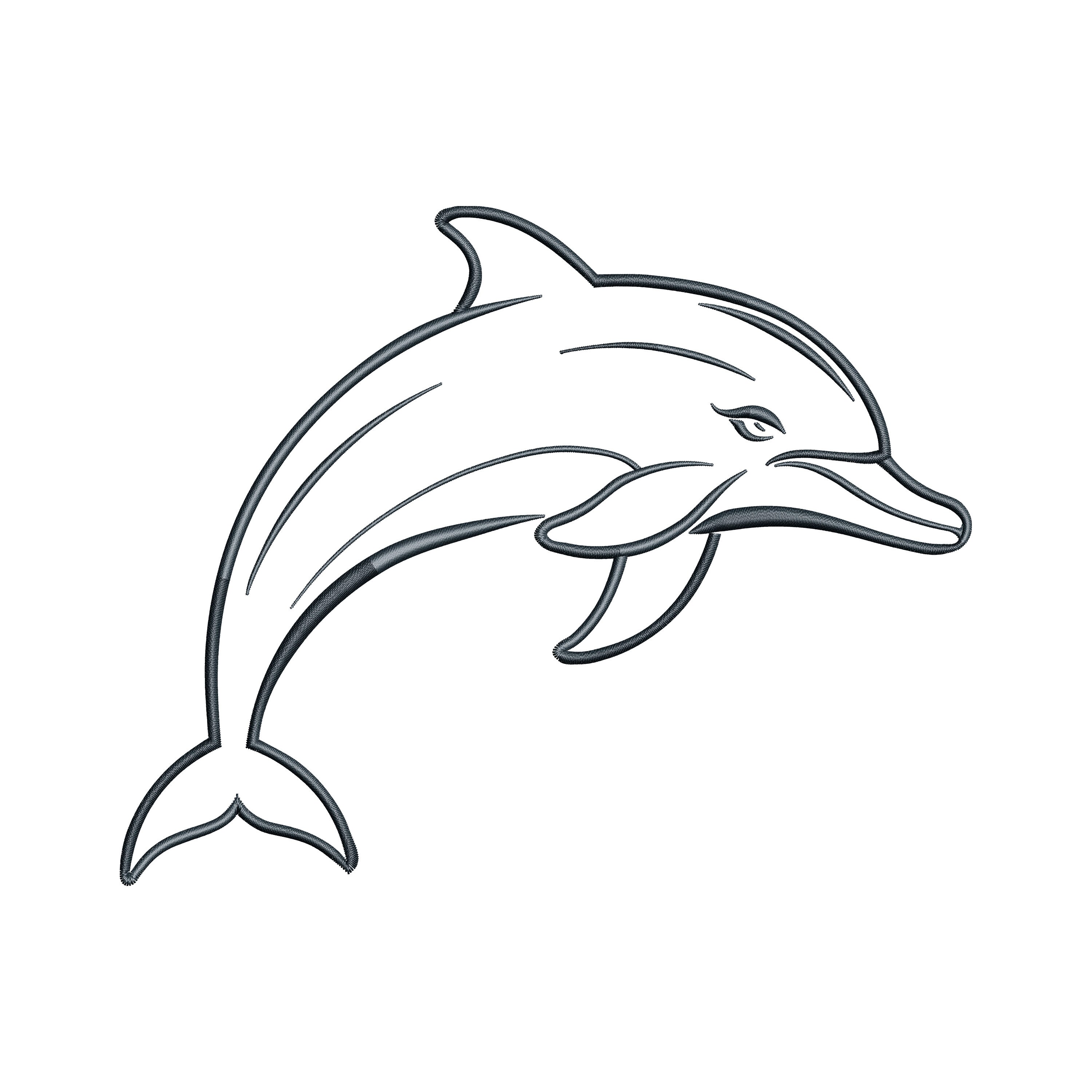 Dolphin Machine Embroidery Design - Etsy