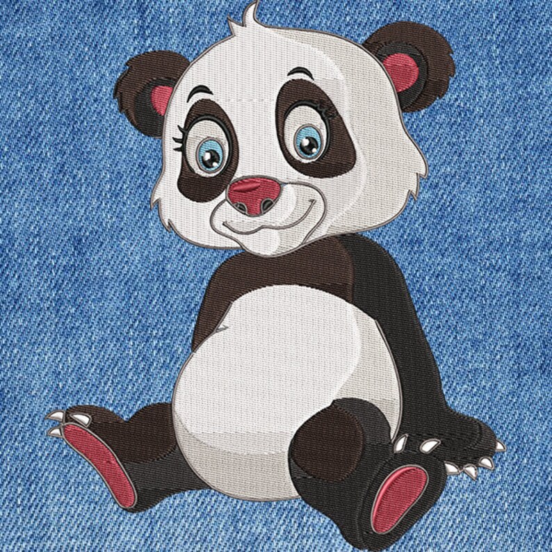 Panda Machine Embroidery Design - Etsy
