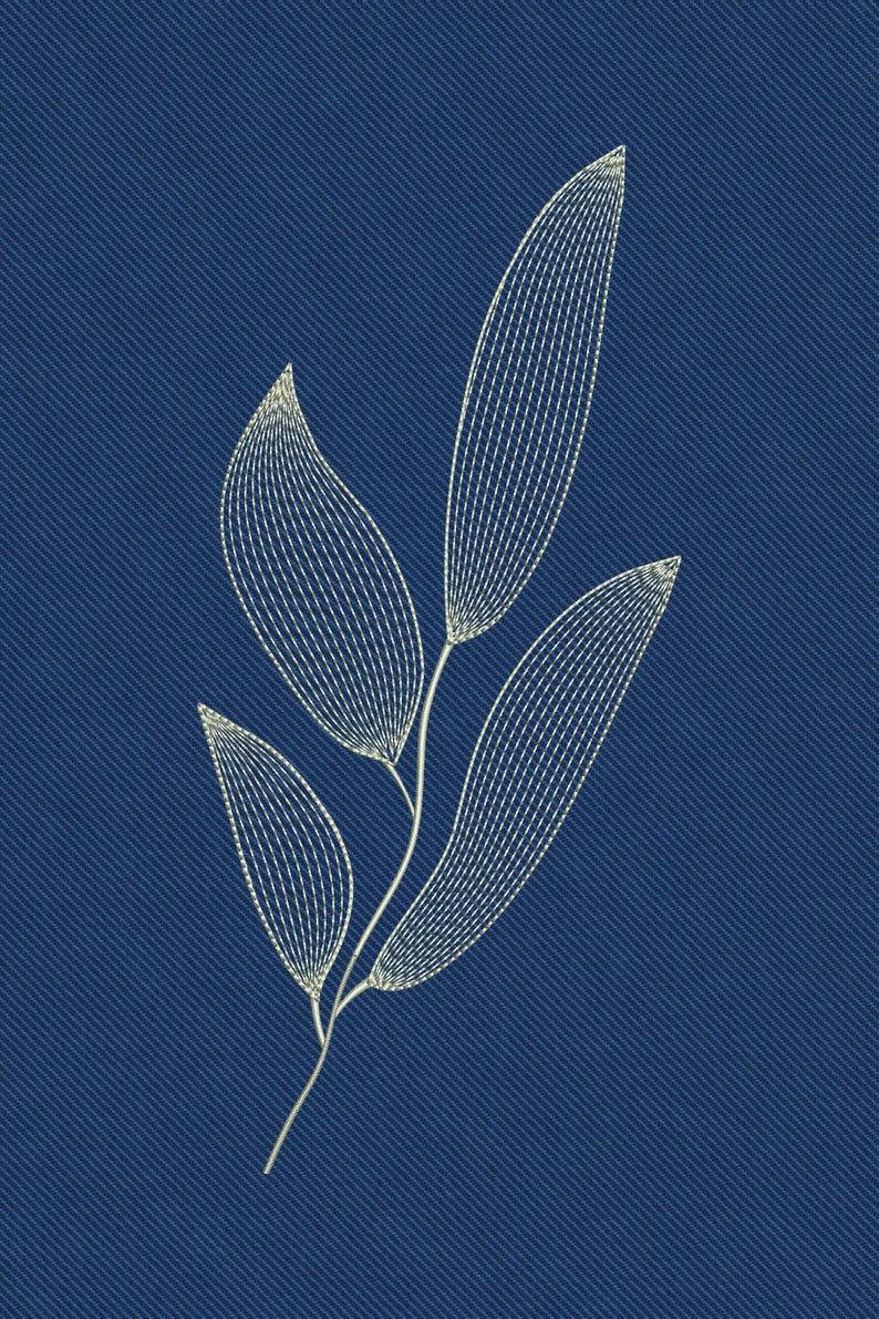 Branch Leaves Machine Embroidery Design, Pattern in 5 Size - Etsy